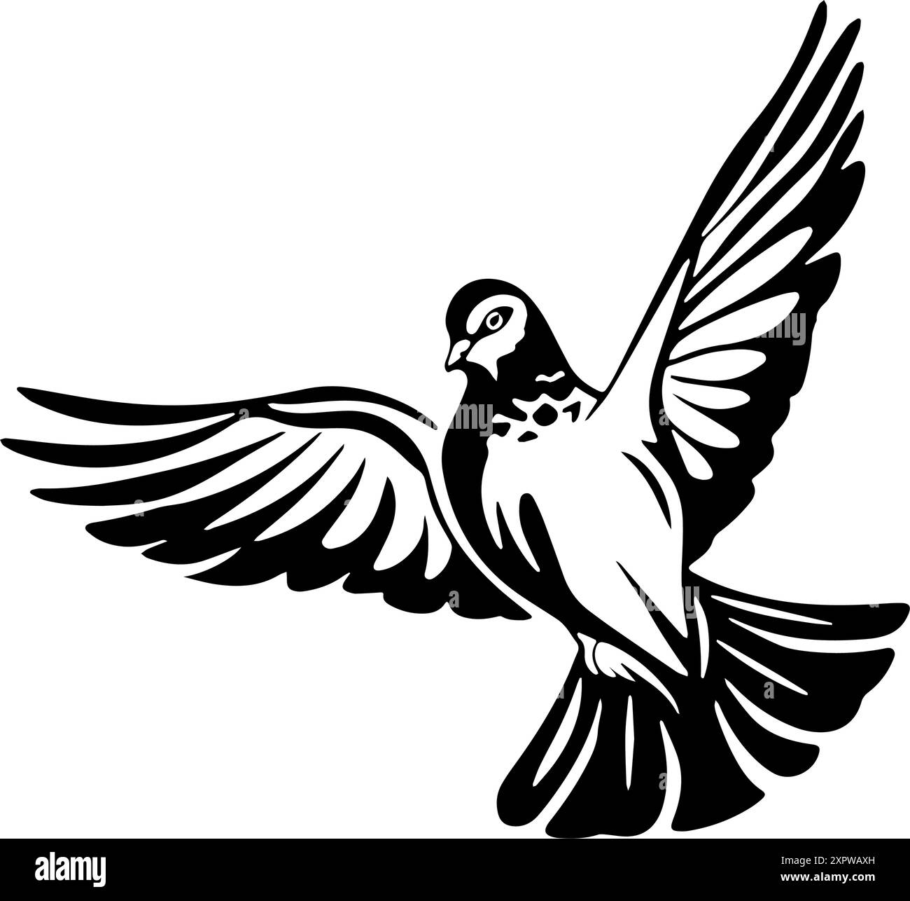 Black and White Dove Illustration Stock Vector Image & Art - Alamy
