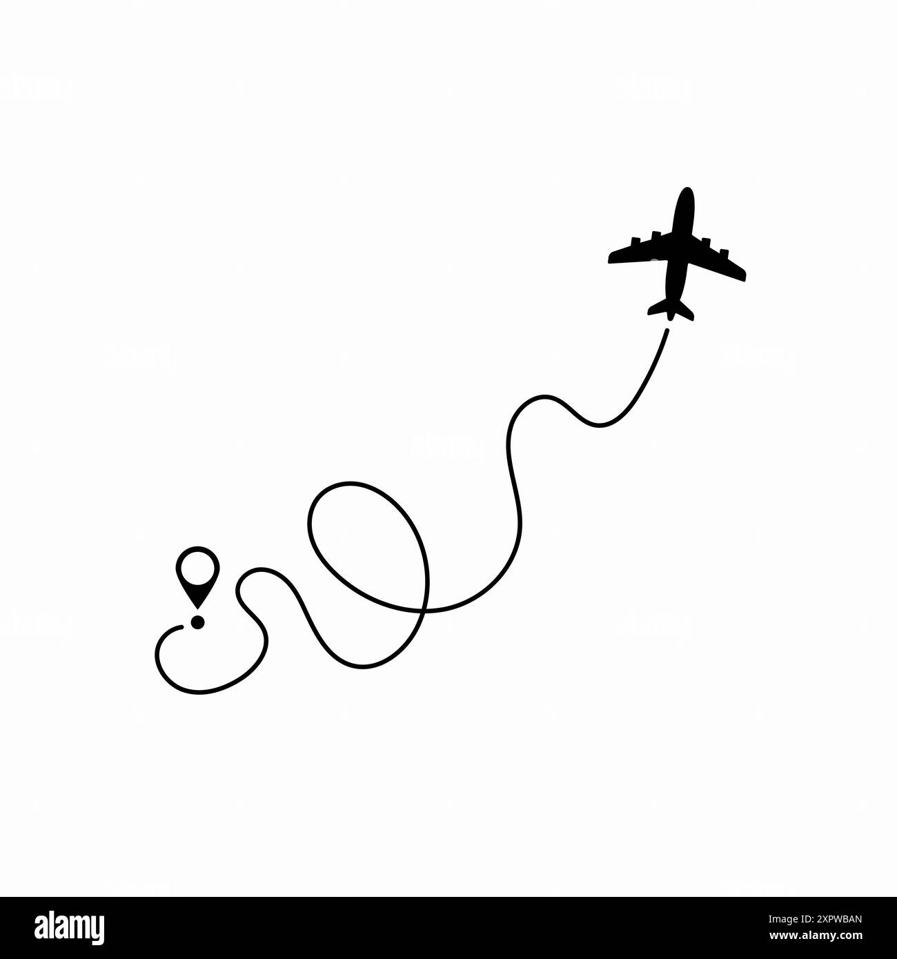 Airplane route plane path. Travel concept. Aircraft tracking. Vector ...