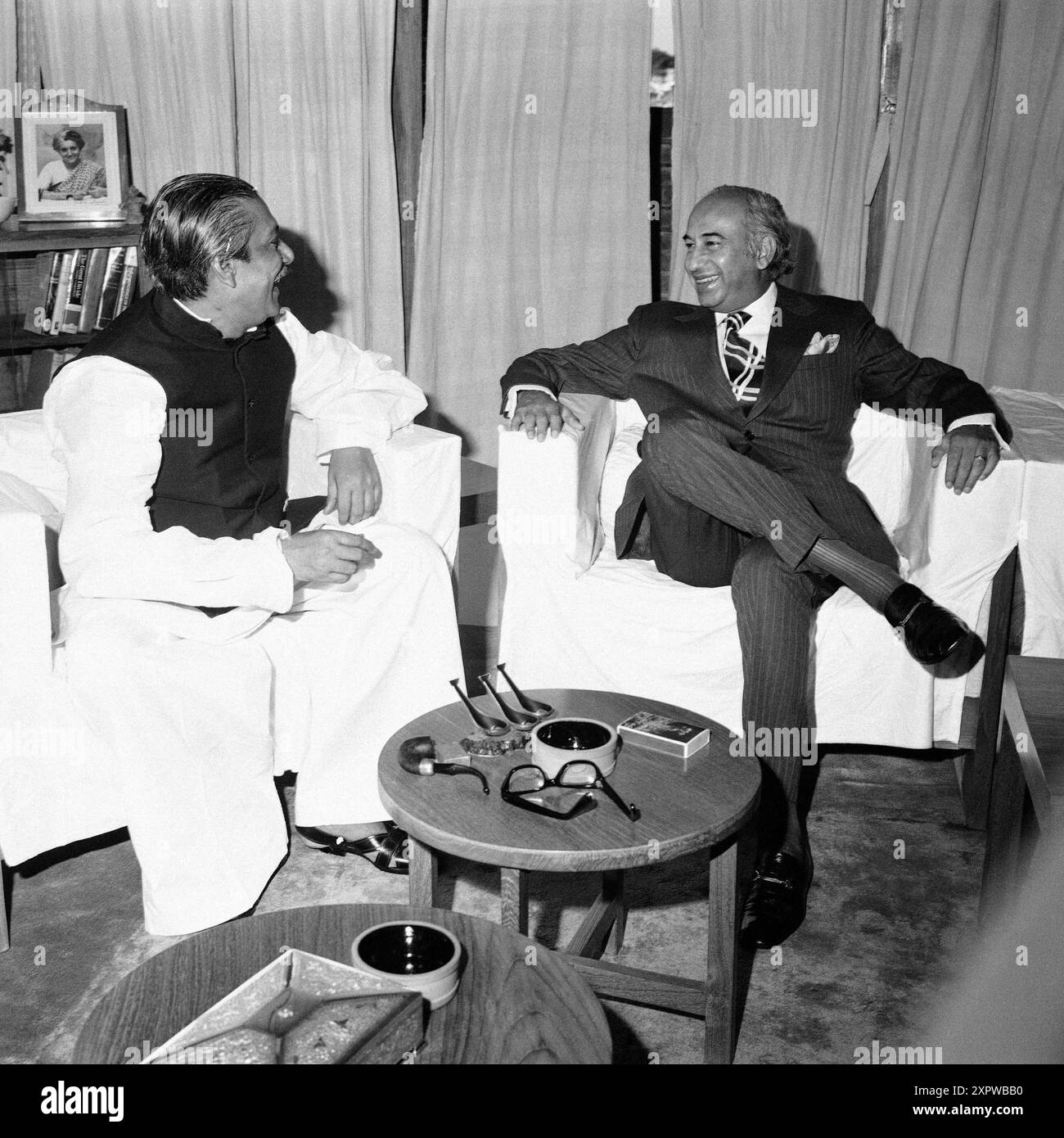 FILE- Bangladesh Prime Minister Sheikh Mujibur Rahman, left, and ...