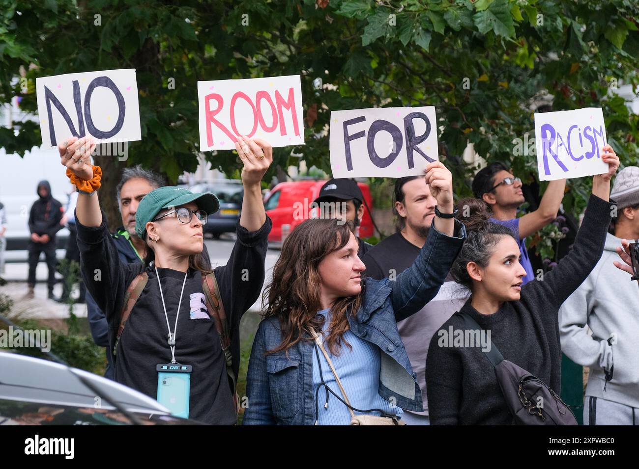 London, UK, 7th August, 2024. Thousands of anti-racists attended a ...