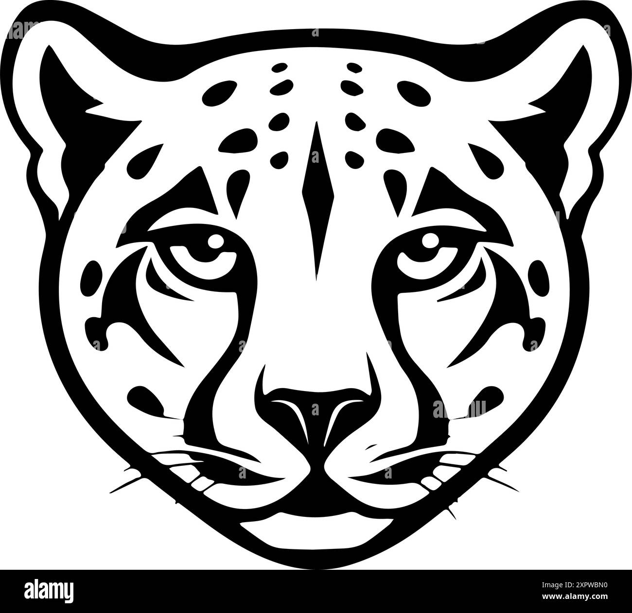 Leopard Head Tribal Illustration vector Stock Vector Image & Art - Alamy
