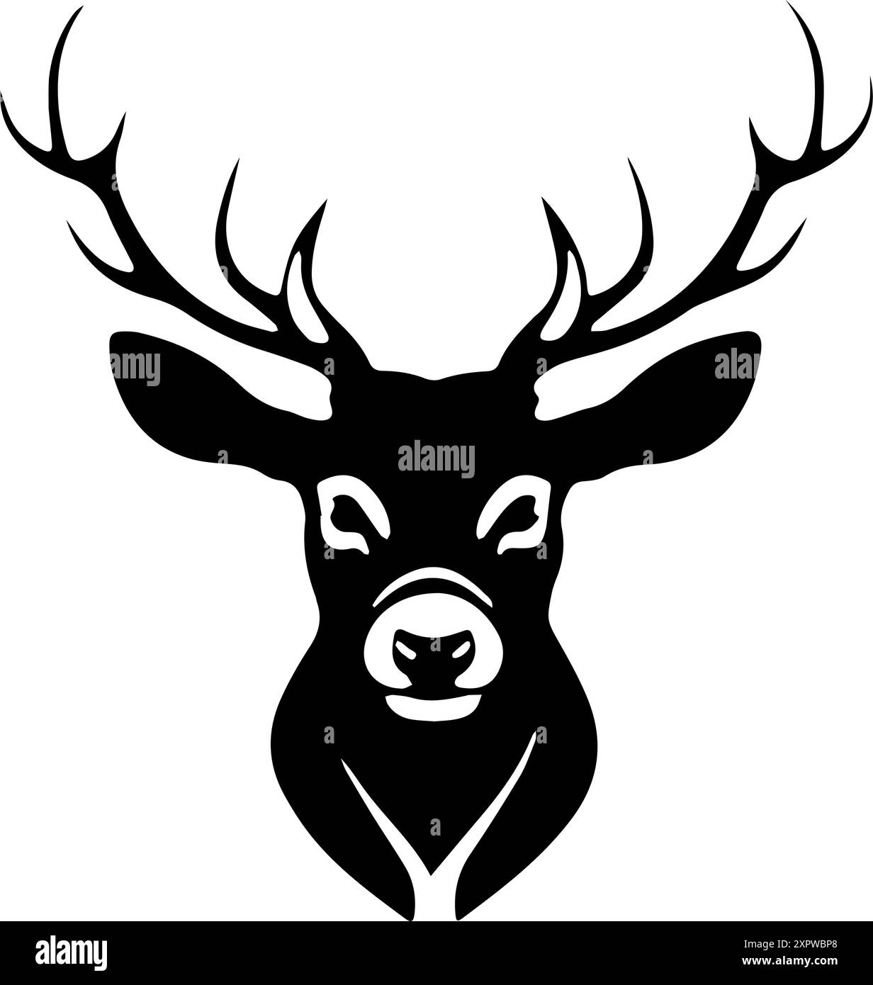 Stylized Deer Head Illustration vector Stock Vector Image & Art - Alamy