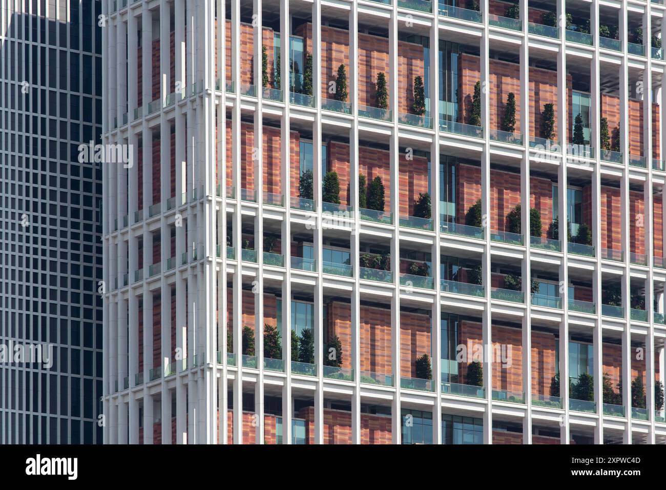 Close up architecture of The States Court Tower, within the building is ...