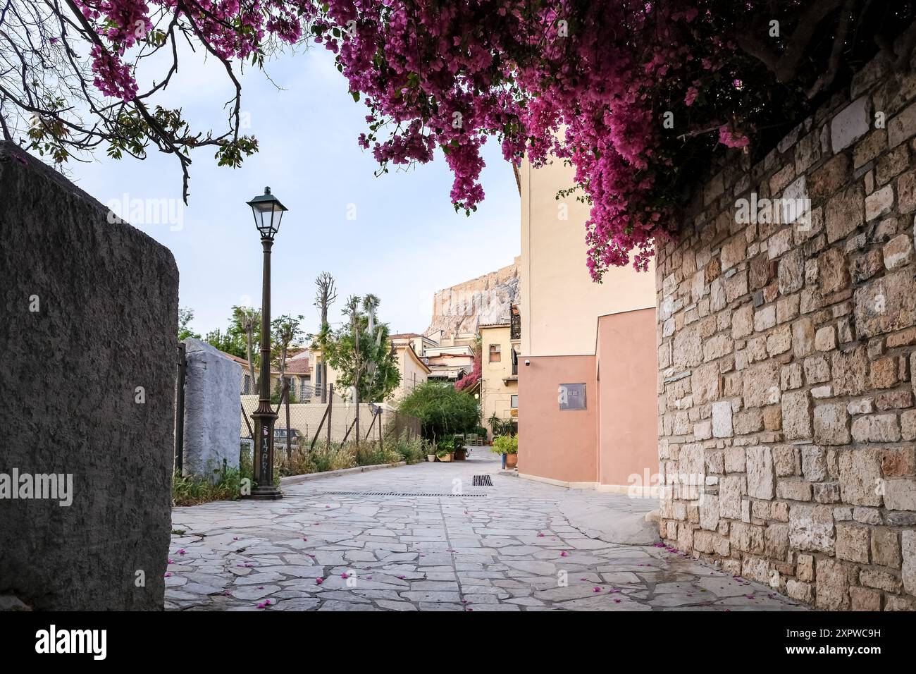 Sunrise view of Pláka, historic neighborhood of Athens on the slopes of ...