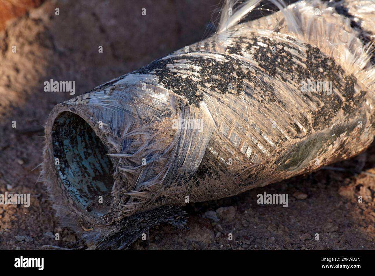 Old asbestos pipe, Purni Bore, Witjira National Park, Simpson Desert ...