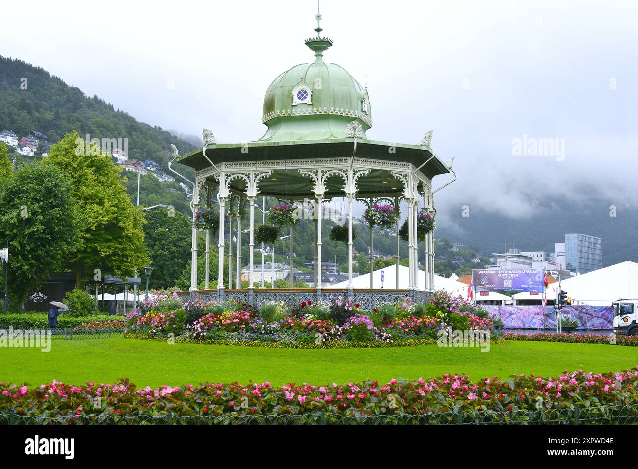 Music Pavilion in Byparken Gardens in the city of Bergen,Norway Stock ...