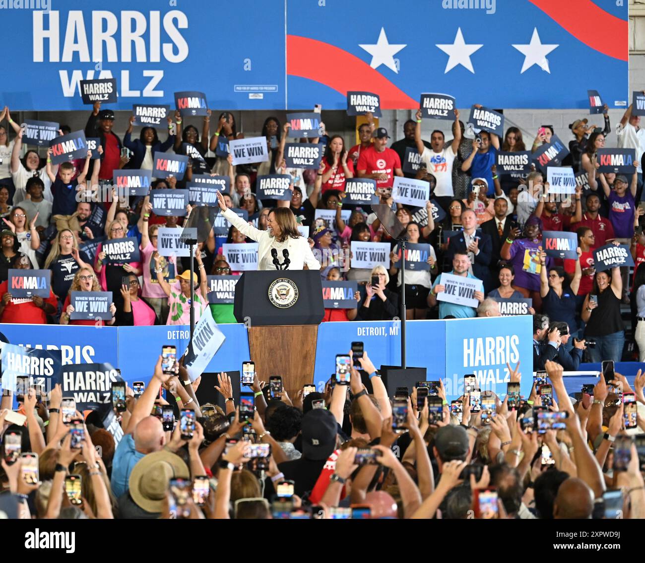 August 7, 2024, Detroit, Michigan, U.S: Vice President KAMALA HARRIS ...