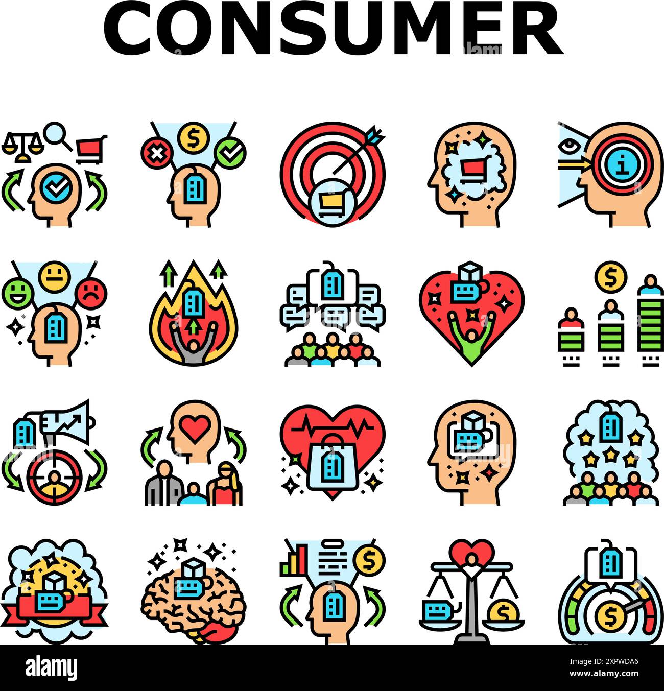 consumer behavior icons set vector Stock Vector Image & Art - Alamy