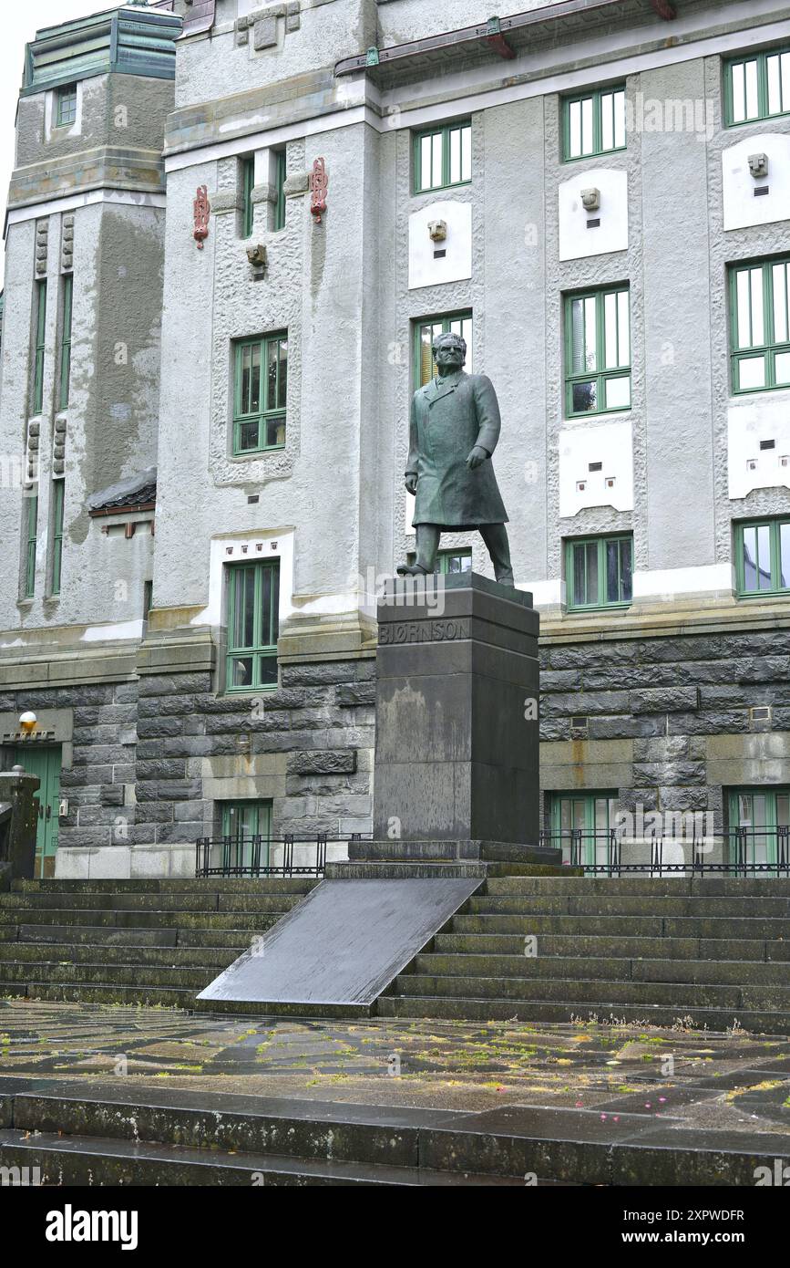 Statue of Bjornstjerne Bjornson, Norwegian author and theater director ...