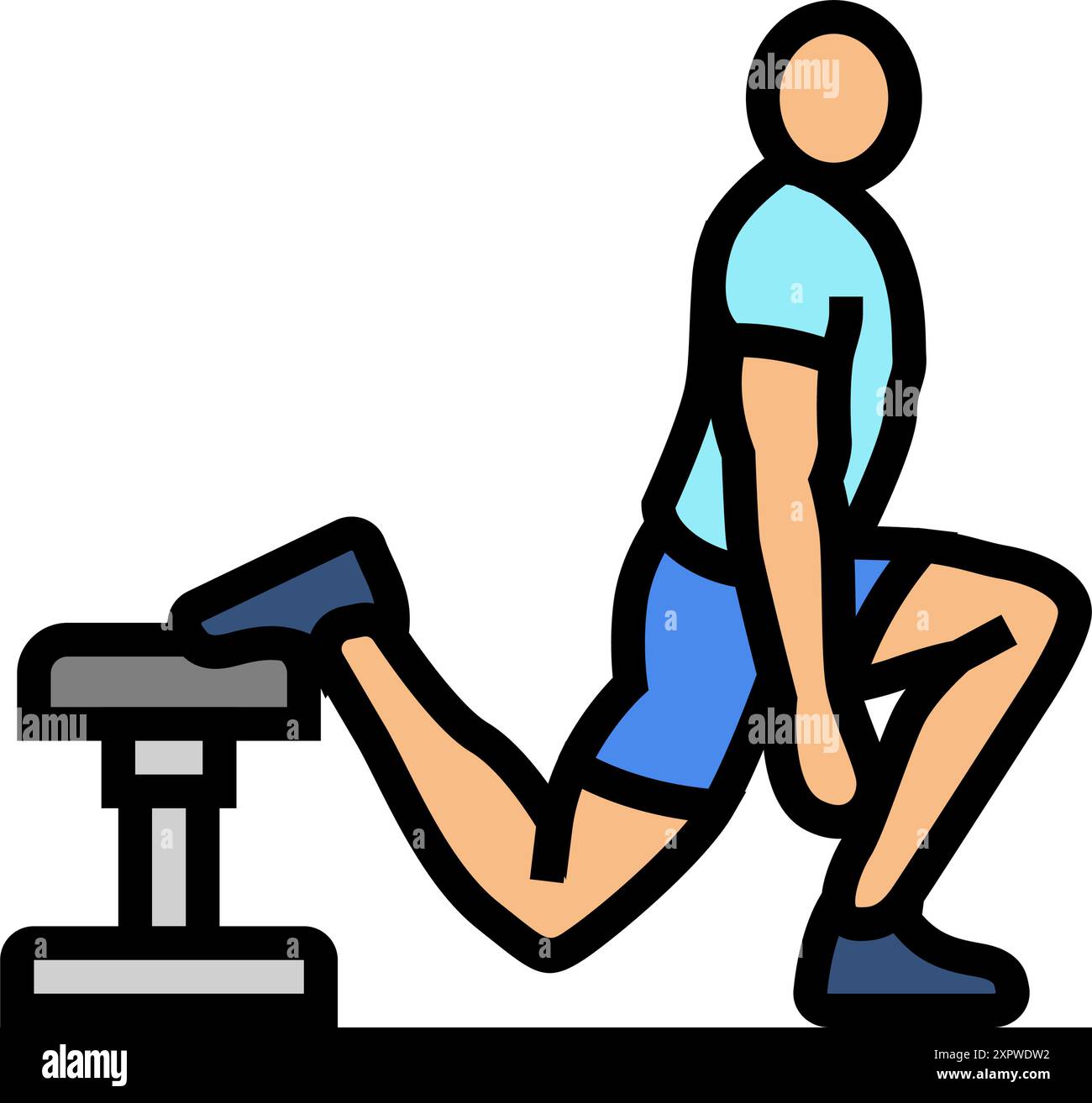 bulgarian split squats fitness exercise color icon vector illustration ...
