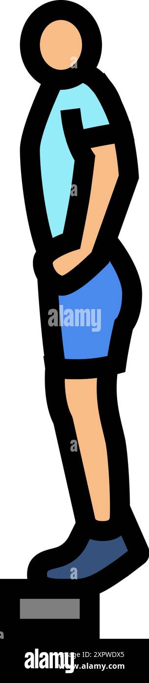 calf raises fitness exercise leg color icon vector illustration Stock ...