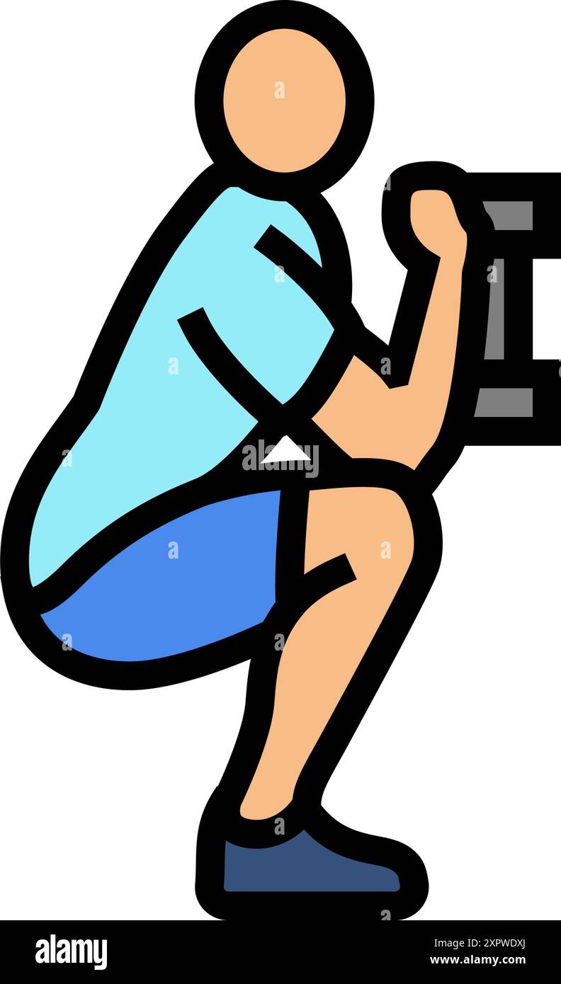 goblet squats fitness exercise leg color icon vector illustration Stock ...