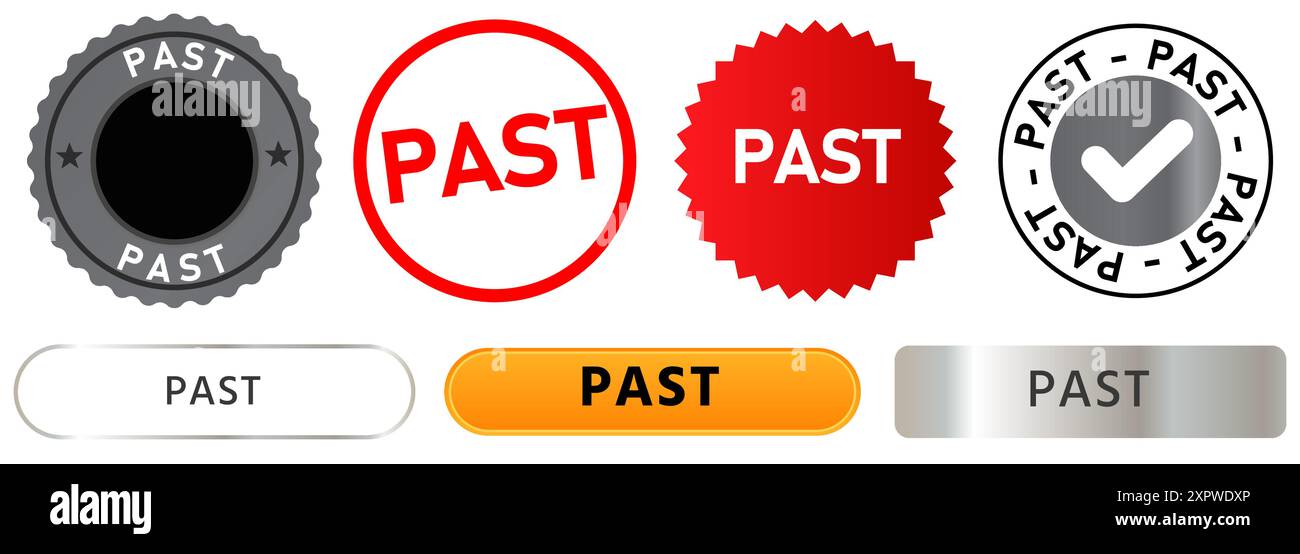 past stamp collection time old grunge textured design icon badge emblem ...