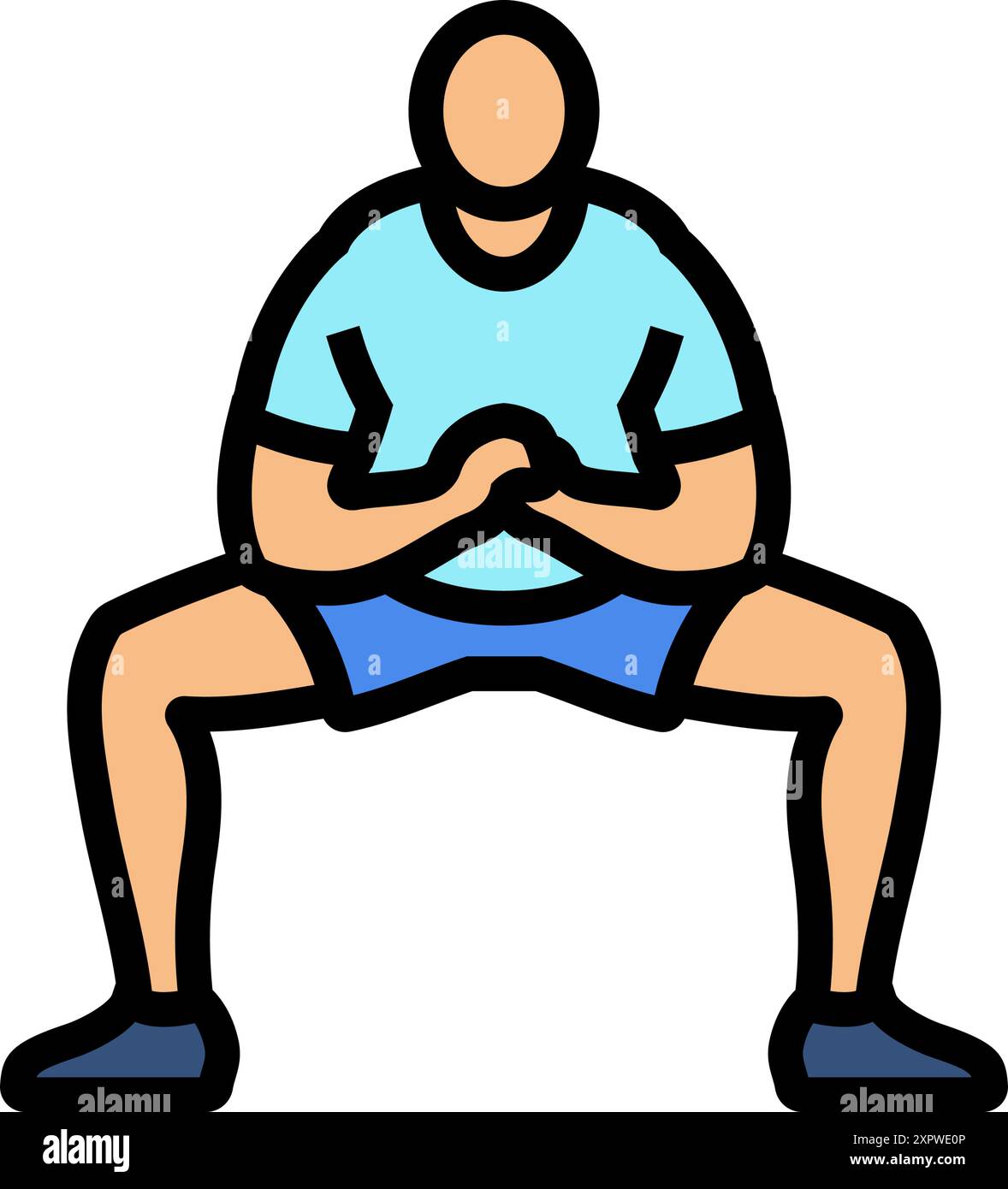 sumo squats fitness exercise leg color icon vector illustration Stock ...