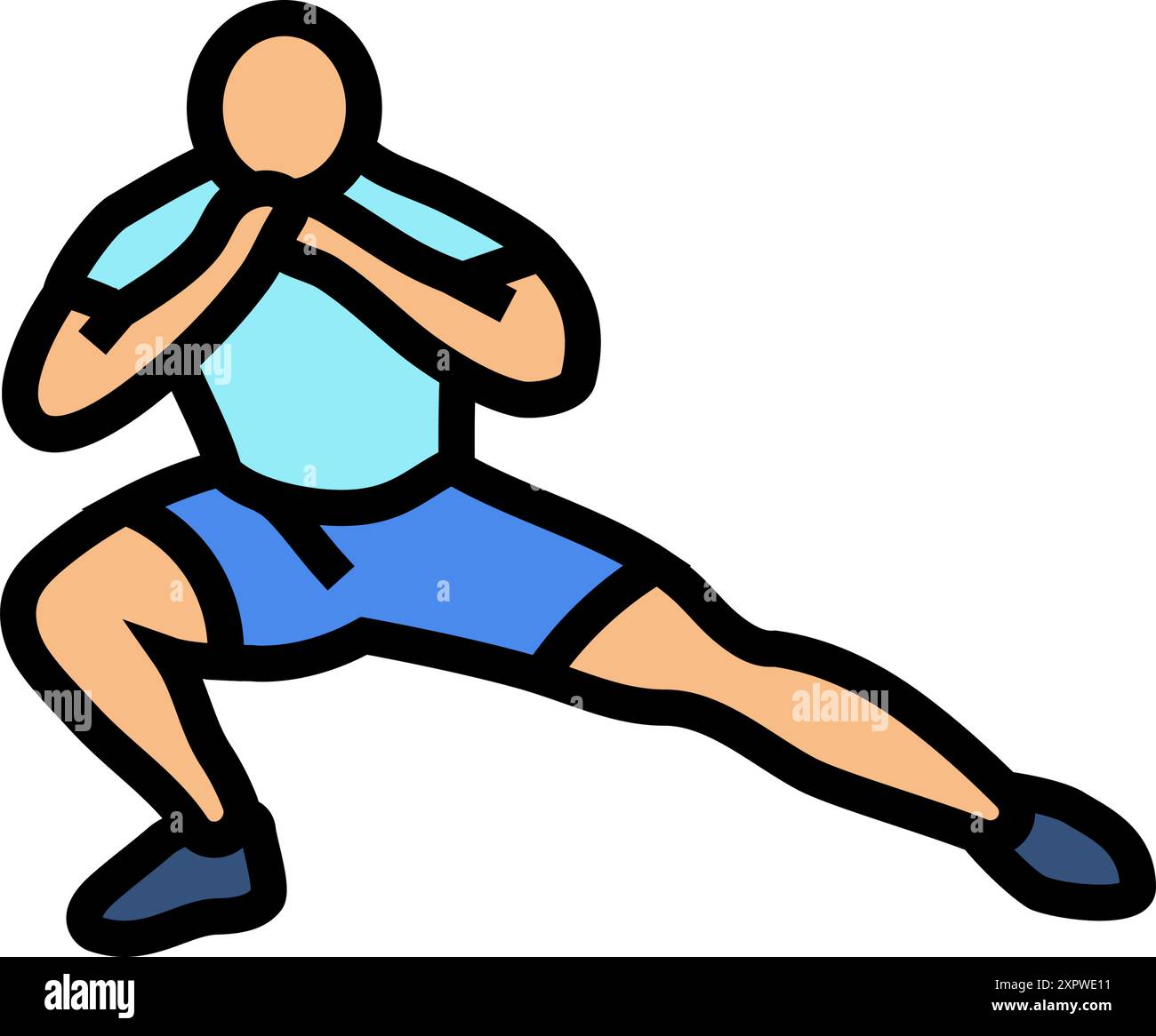 side lunges fitness exercise leg color icon vector illustration Stock ...