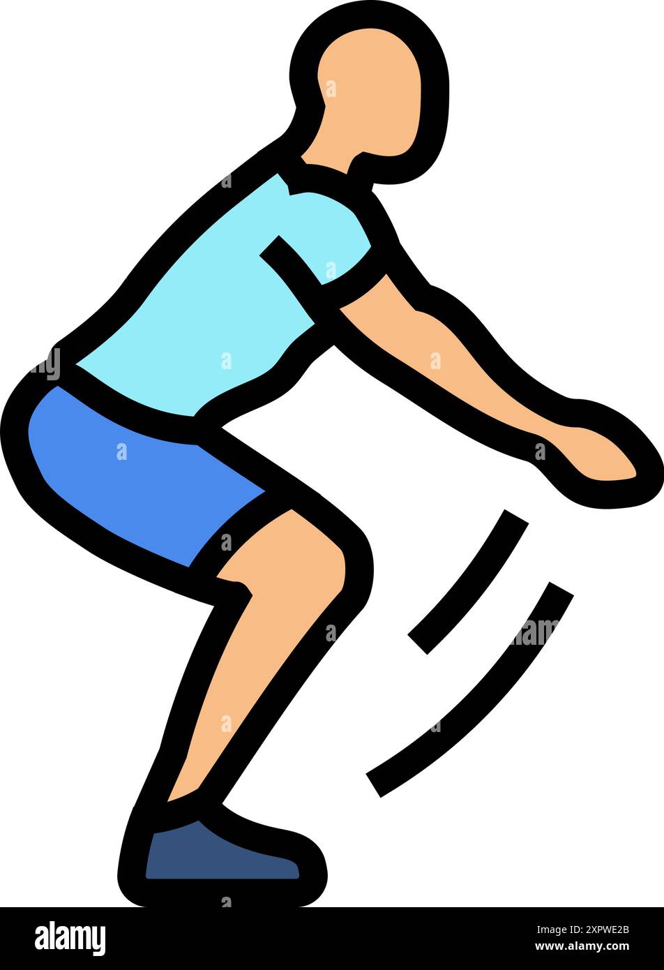 jump squats fitness exercise leg color icon vector illustration Stock ...