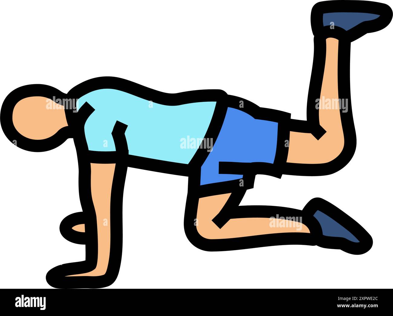 donkey kicks fitness exercise leg color icon vector illustration Stock ...