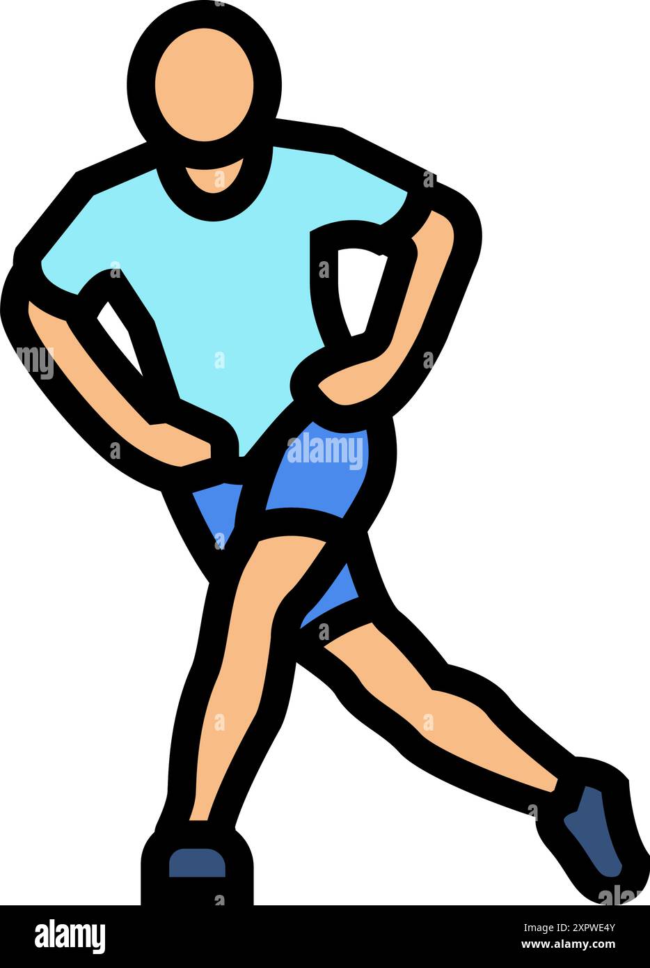 curtsy lunges fitness exercise leg color icon vector illustration Stock ...