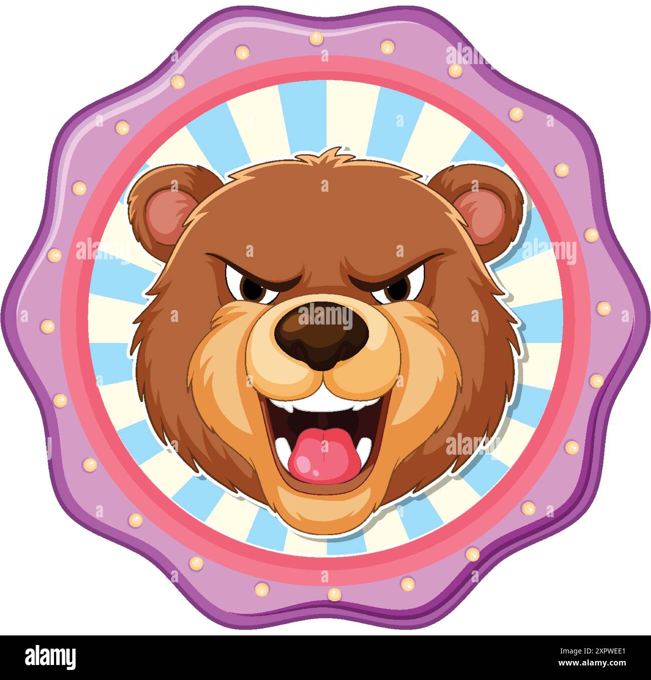 A fierce bear face in a badge Stock Vector Image & Art - Alamy