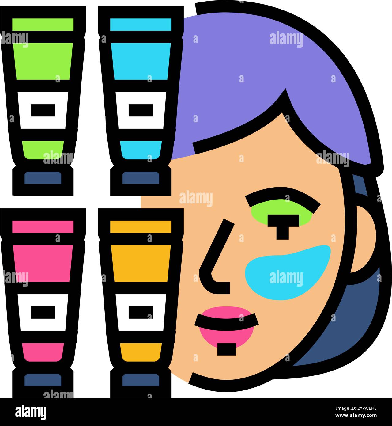 Neon body paint Stock Vector Images - Alamy