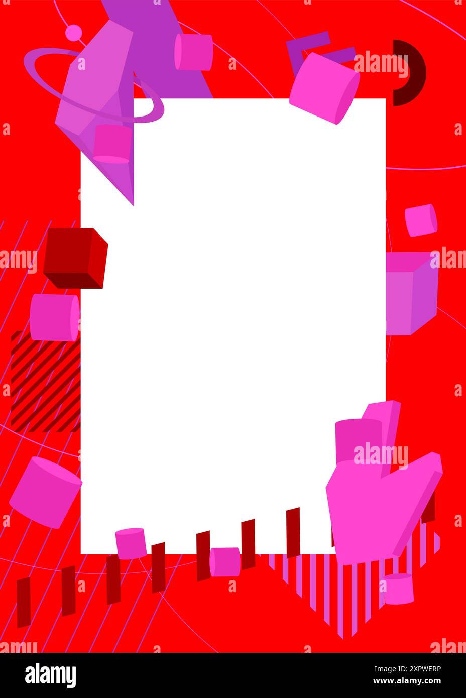 Red and purple geometrical graphic retro theme background with place ...