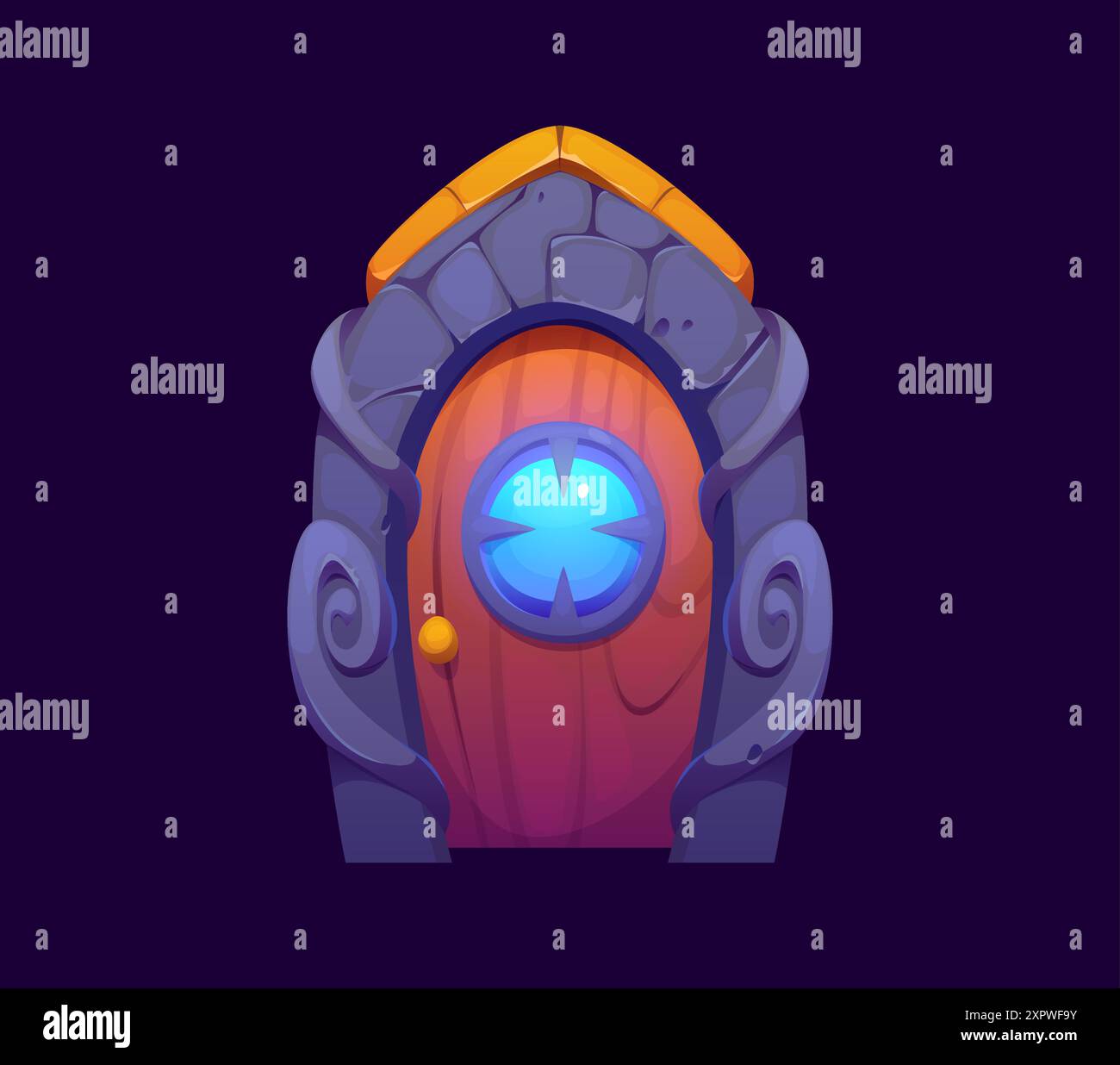 Fantasy magic portal gate door, witchcraft game asset. Cartoon vector ...