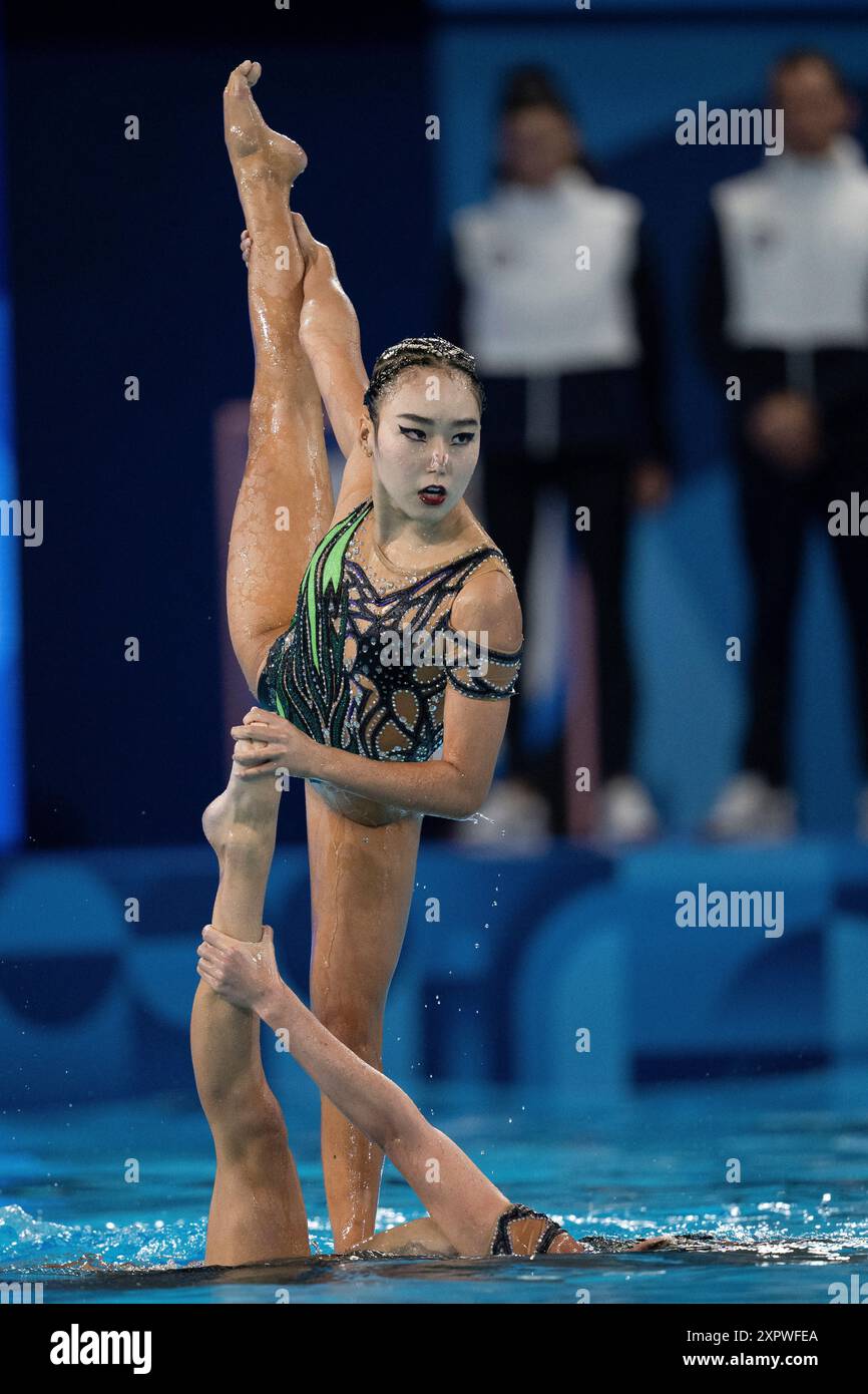 Paris, France. 07th Aug, 2024. Team USA compete in the team acrobatic ...