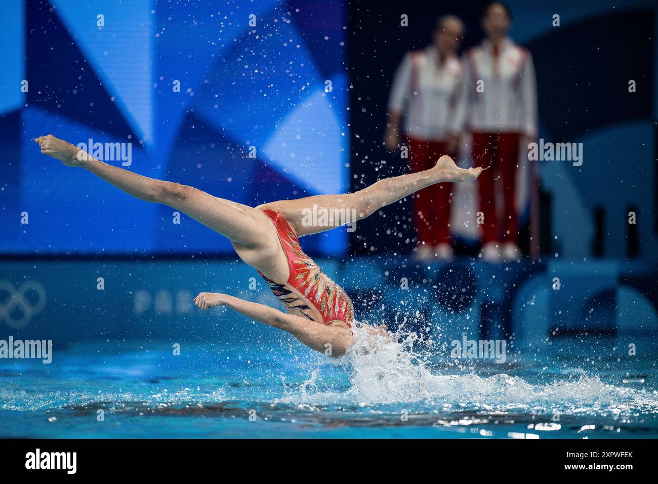 Paris, France. 07th Aug, 2024. Team China compete in the team acrobatic ...