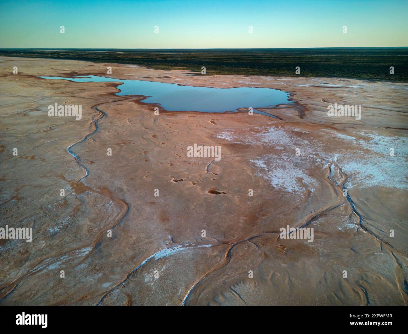 Salt pan, QAA Line, Munga-Thirri National Park, Simpson Desert, outback ...