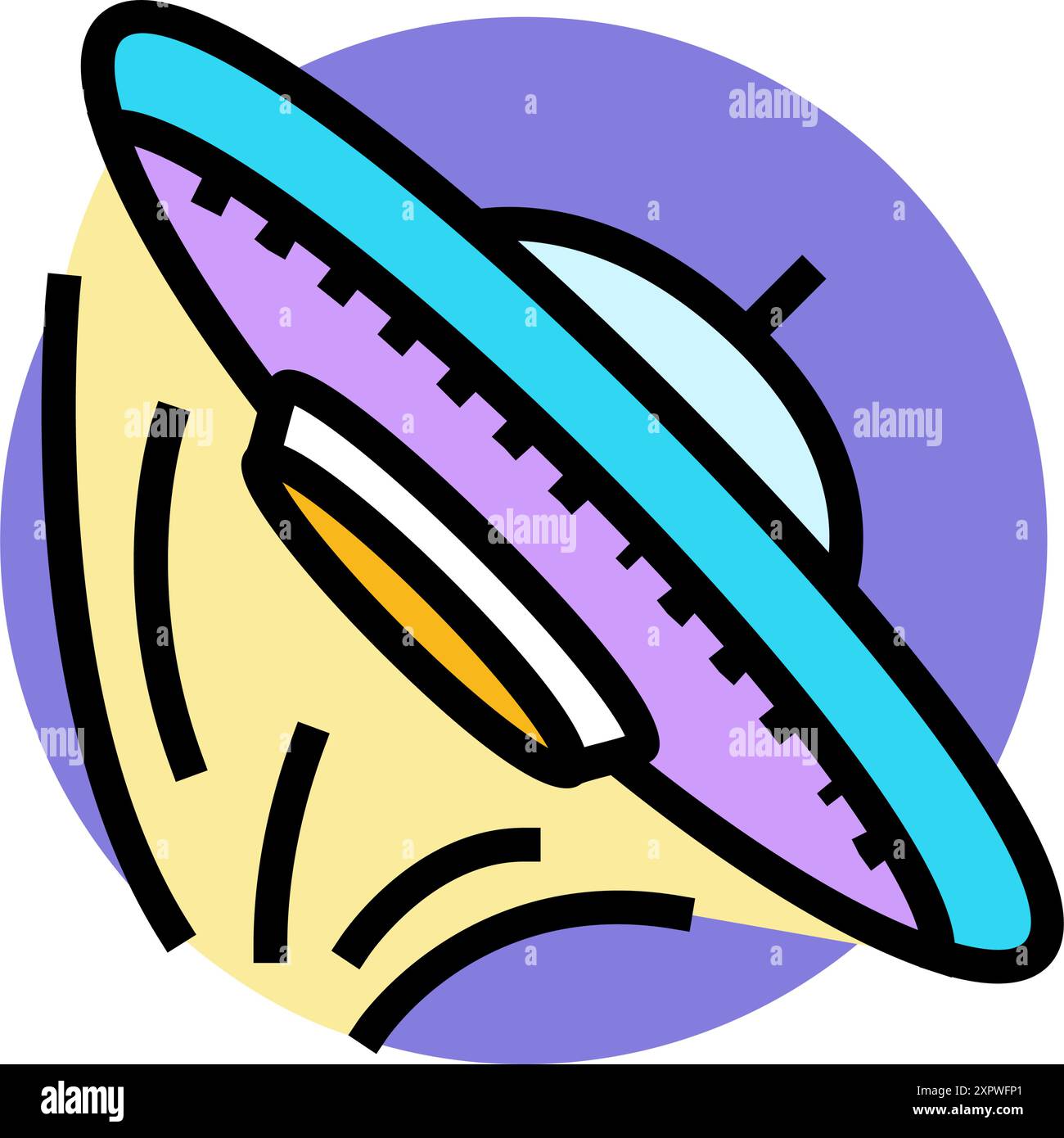 ufo unsolved mystery color icon vector illustration Stock Vector Image ...