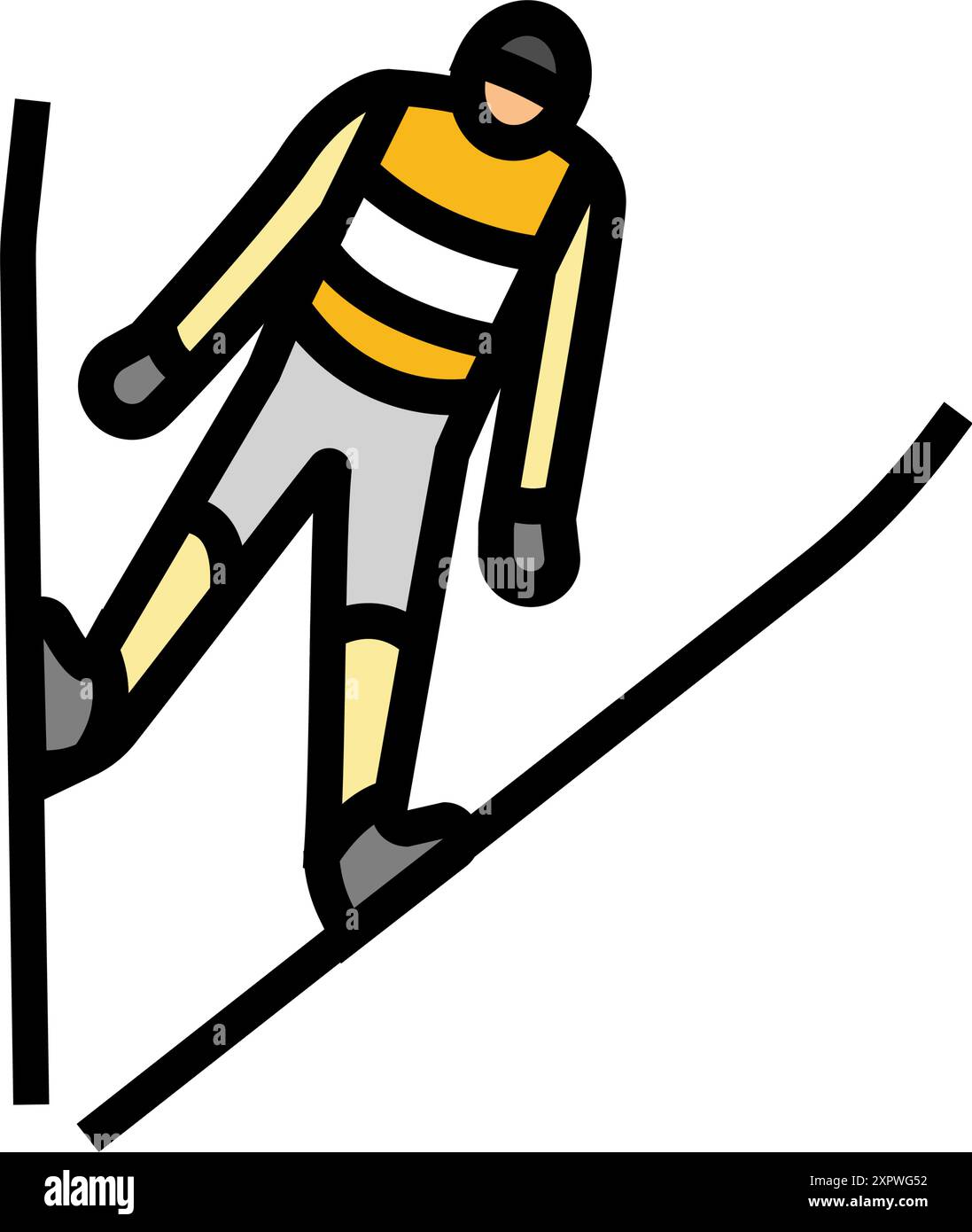 ski jumping winter sport color icon vector illustration Stock Vector ...