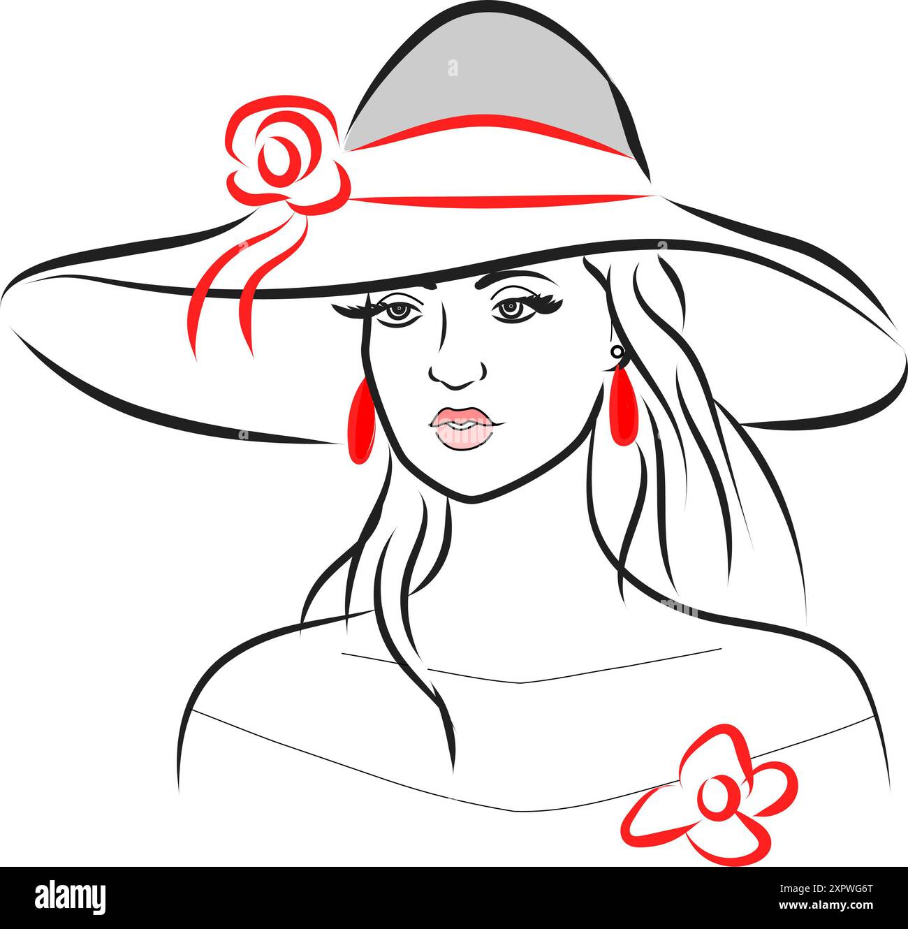 Line drawing lips Cut Out Stock Images & Pictures - Alamy