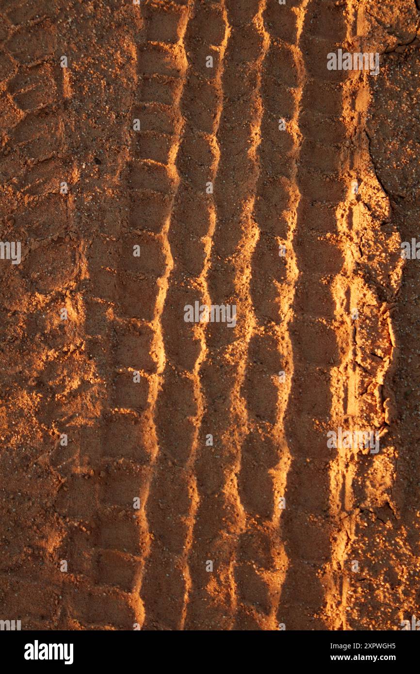 Tire tread pattern, QAA Line, Simpson Desert, outback Queensland ...