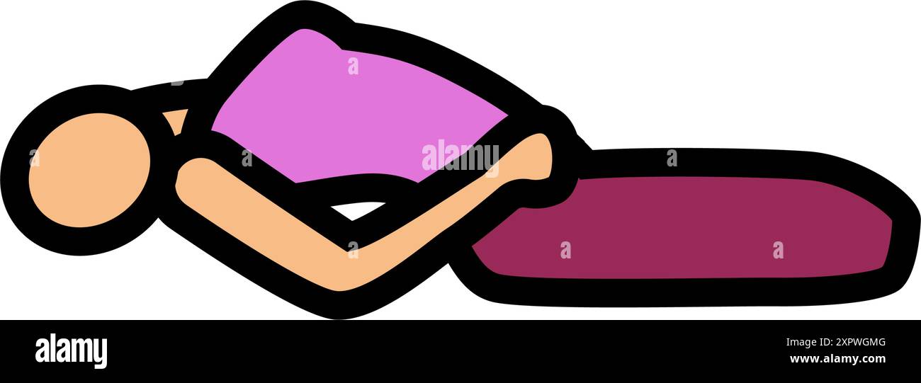 fish pose matsyasana yoga color icon vector illustration Stock Vector ...