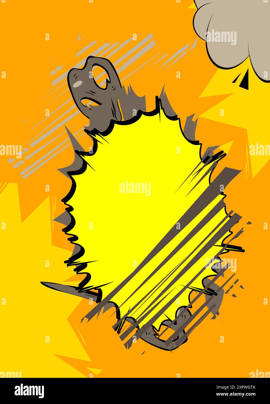 Cartoon background, comic book gray and yellow retro vector comics pop ...