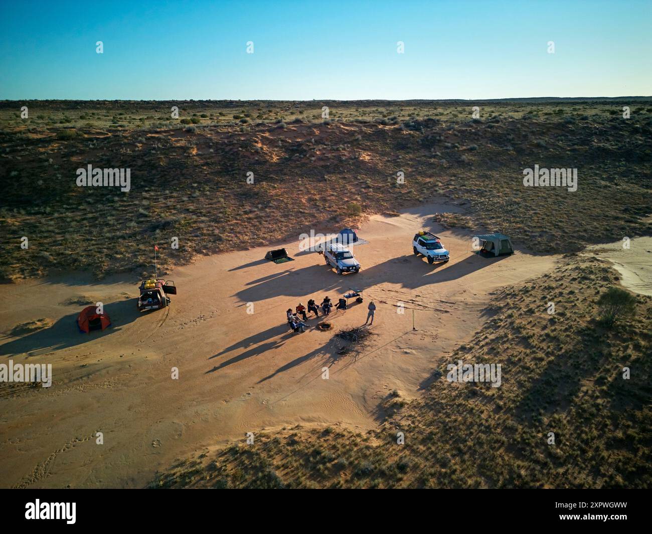 Camping by the QAA Line, Simpson Desert, outback Queensland, Australia ...