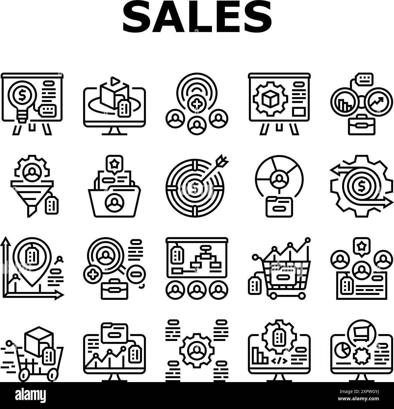 technical sales engineer service icons set vector Stock Vector Image ...