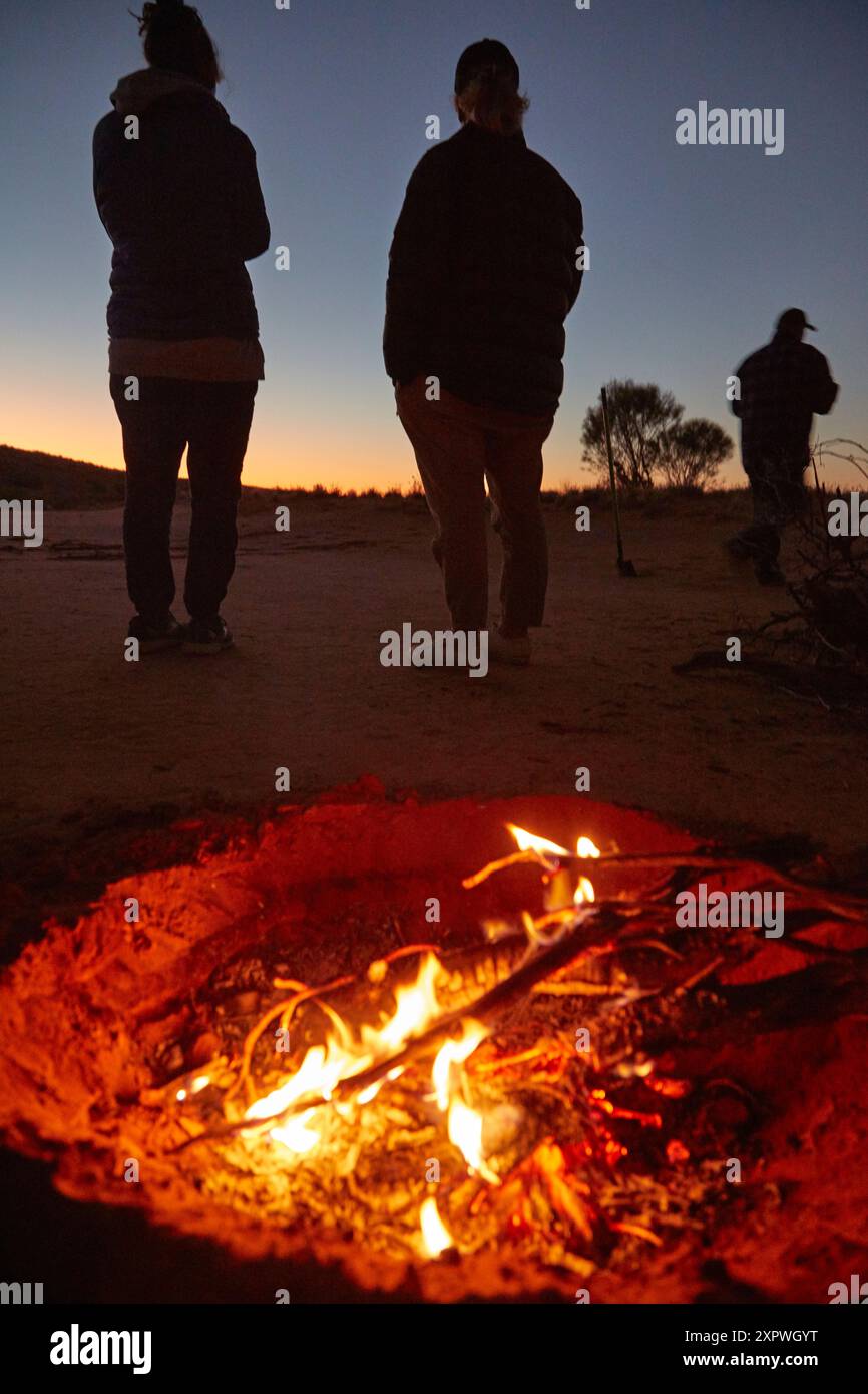 Campfire, QAA Line, Simpson Desert, outback Queensland, Australia Stock ...