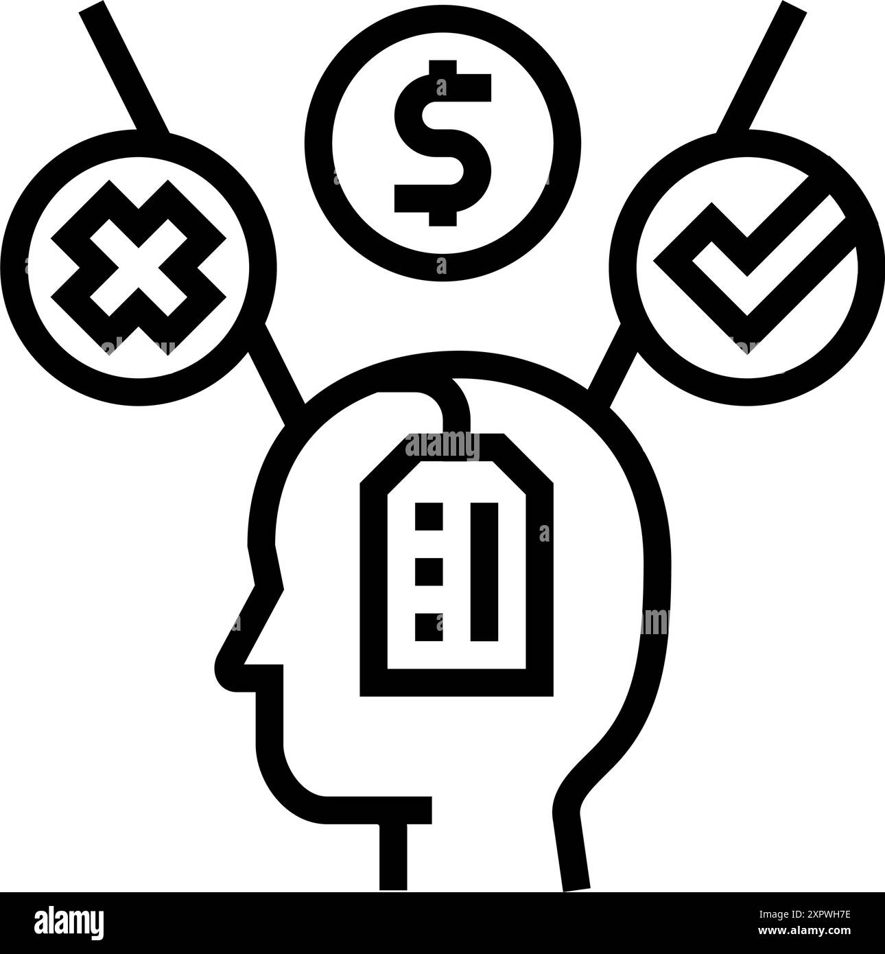 consumer decision making consumer behavior line icon vector ...