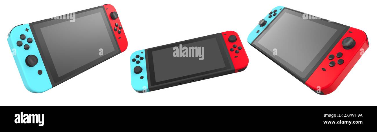 Realistic video game controllers console attached to mobile phone ...