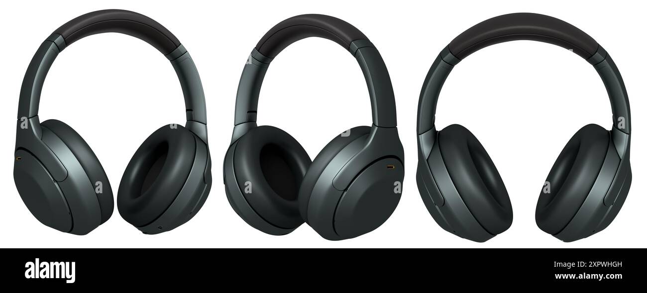 Stylish gaming headsets for immersive sound experiences isolated on ...