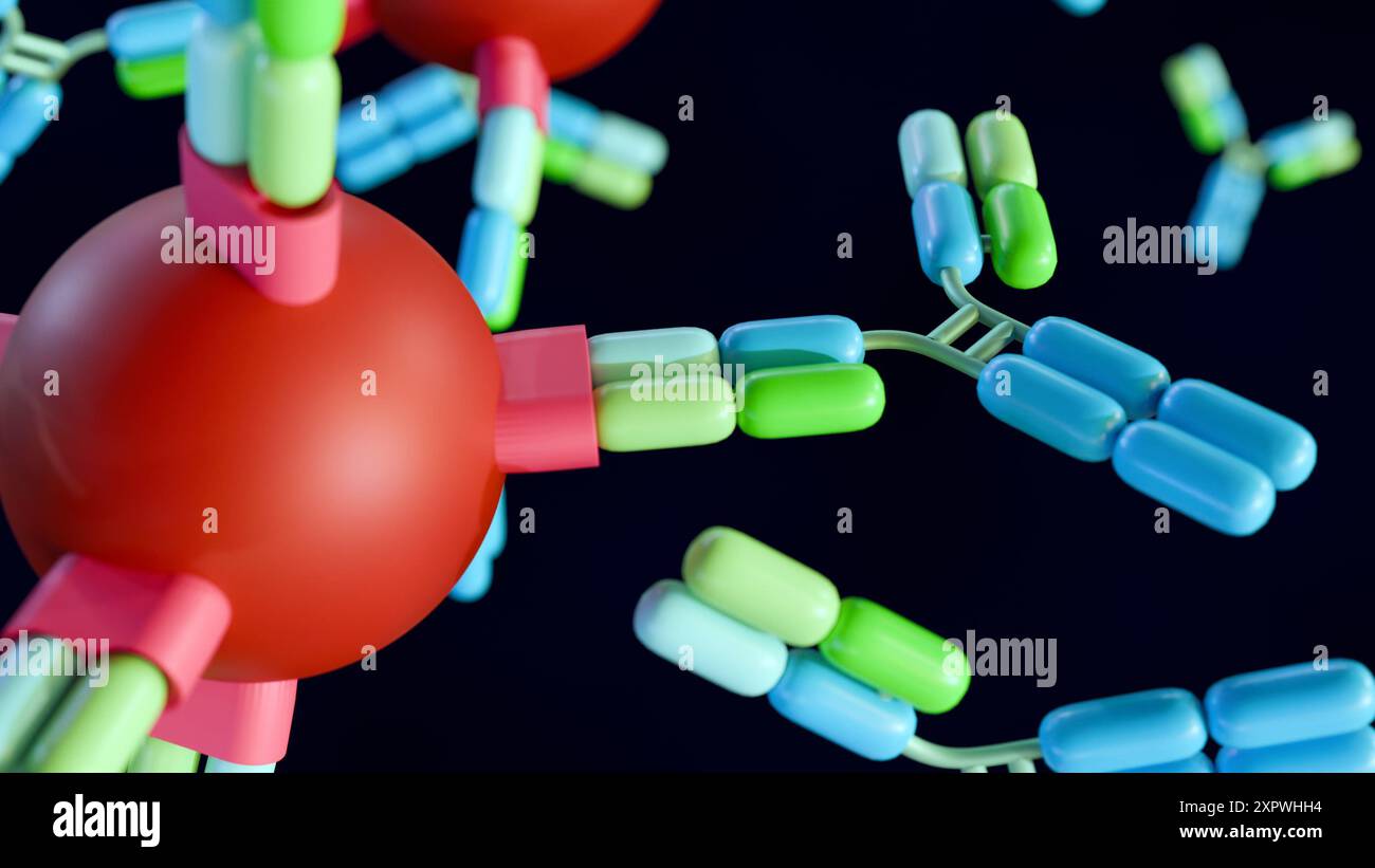 3d rendering of Antigen-antibody complexes, also known as immune ...