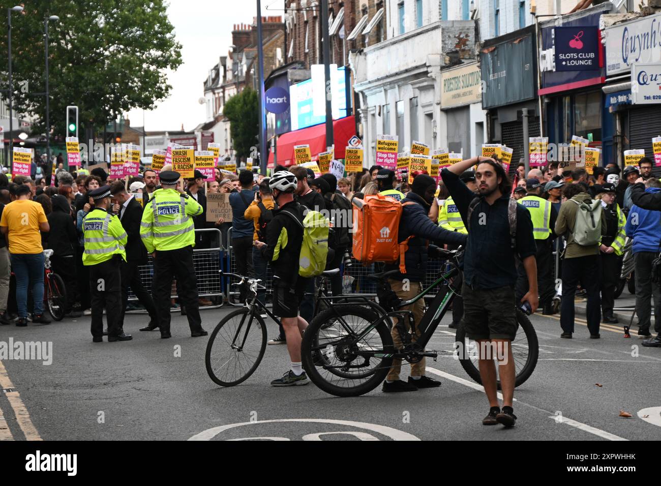 LONDON, ENGLAND: 3rd August 2024: A counter-protest Walthamstow has a ...
