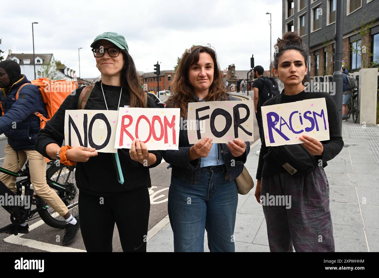 LONDON, ENGLAND: 3rd August 2024: A counter-protest Walthamstow has a ...