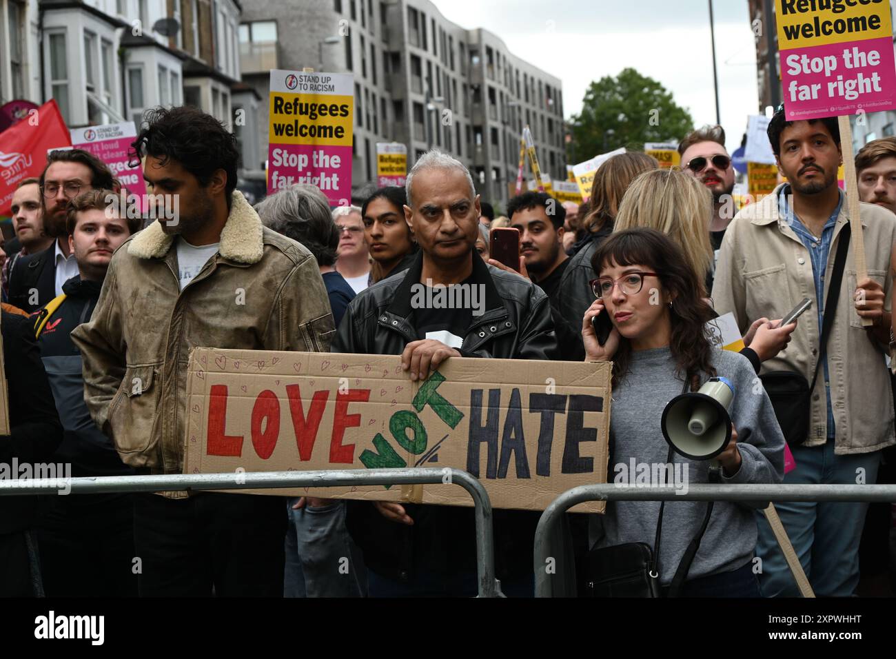 LONDON, ENGLAND: 3rd August 2024: A counter-protest Walthamstow has a ...