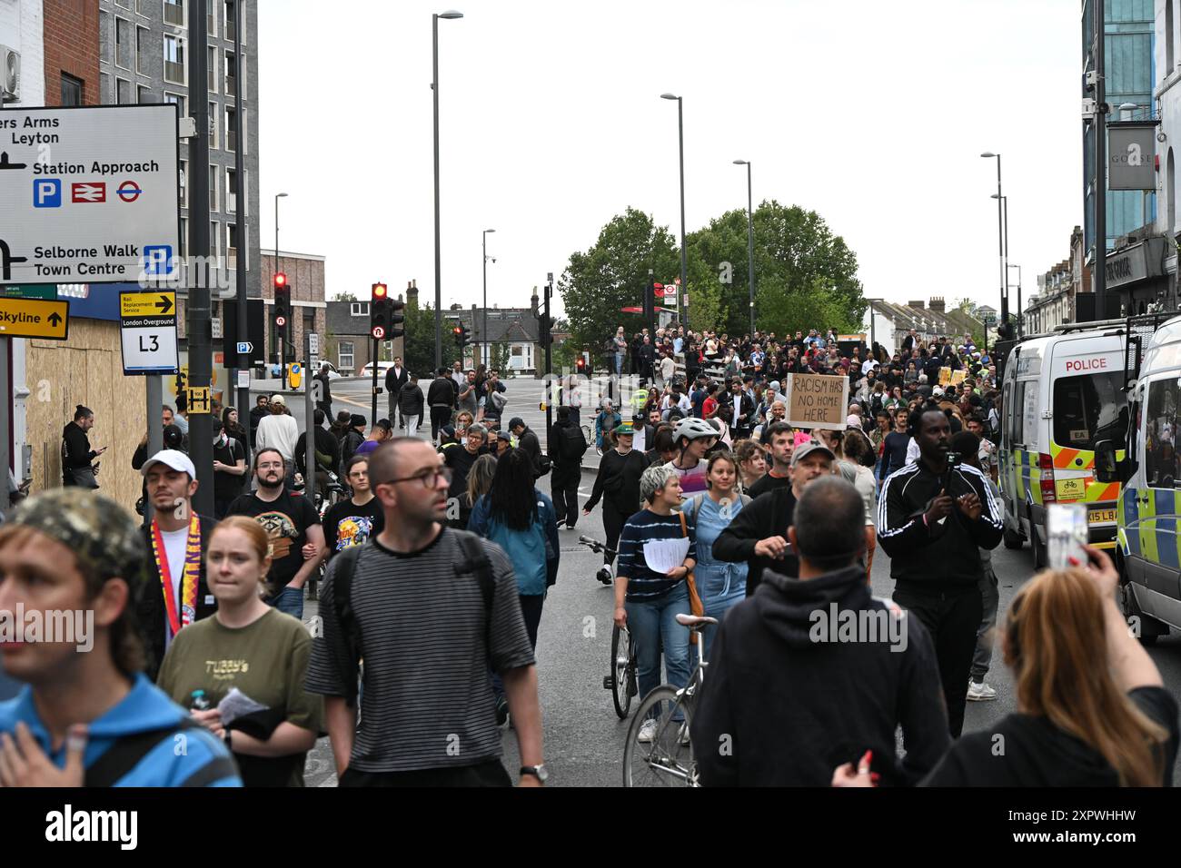 LONDON, ENGLAND: 3rd August 2024: A counter-protest Walthamstow has a ...
