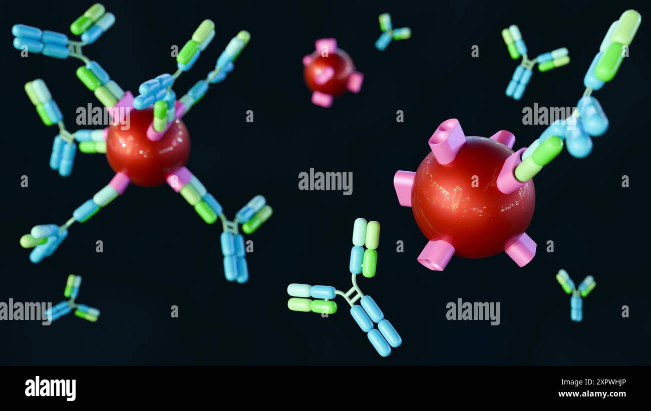 3d rendering of Antigen-antibody complexes, also known as immune ...
