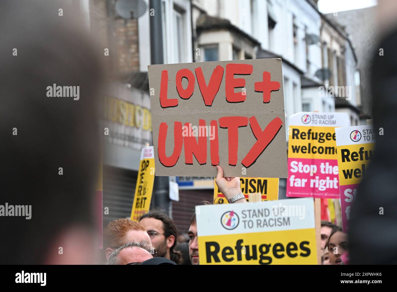 LONDON, ENGLAND: 3rd August 2024: Stand Up to Racism counter-protest ...