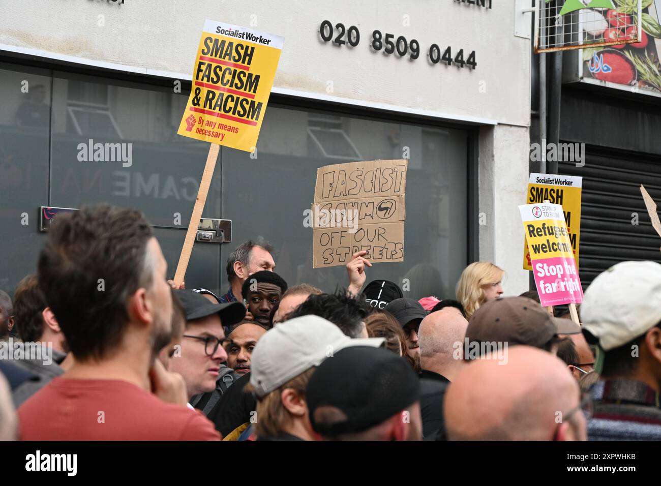 LONDON, ENGLAND: 3rd August 2024: Stand Up to Racism counter-protest ...