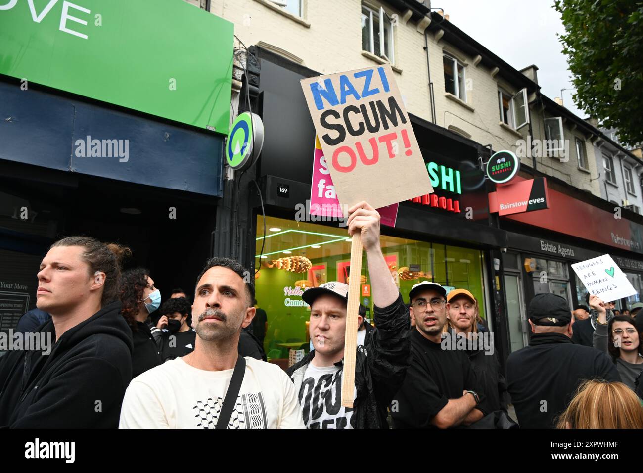 LONDON, ENGLAND: 3rd August 2024: Stand Up to Racism counter-protest ...